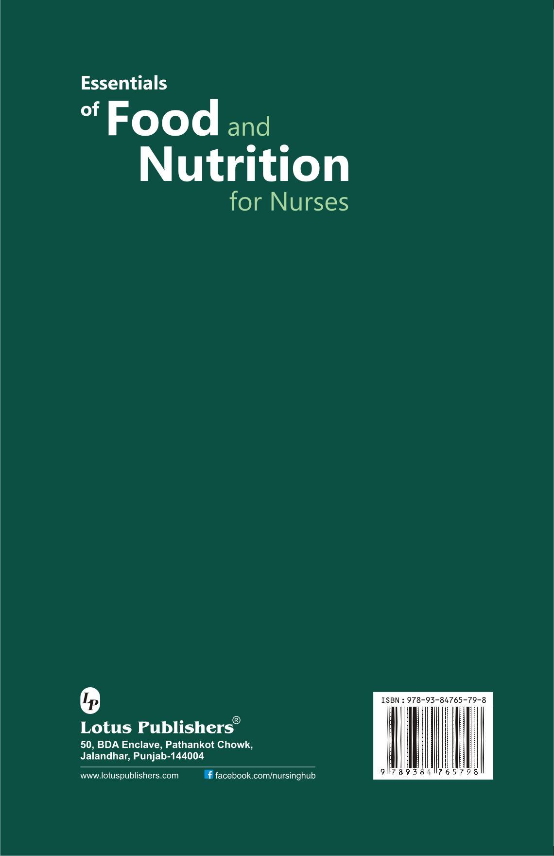 Essentials Of Food And Nutrition For Nurses 2nd Edition | Lotus Publishers